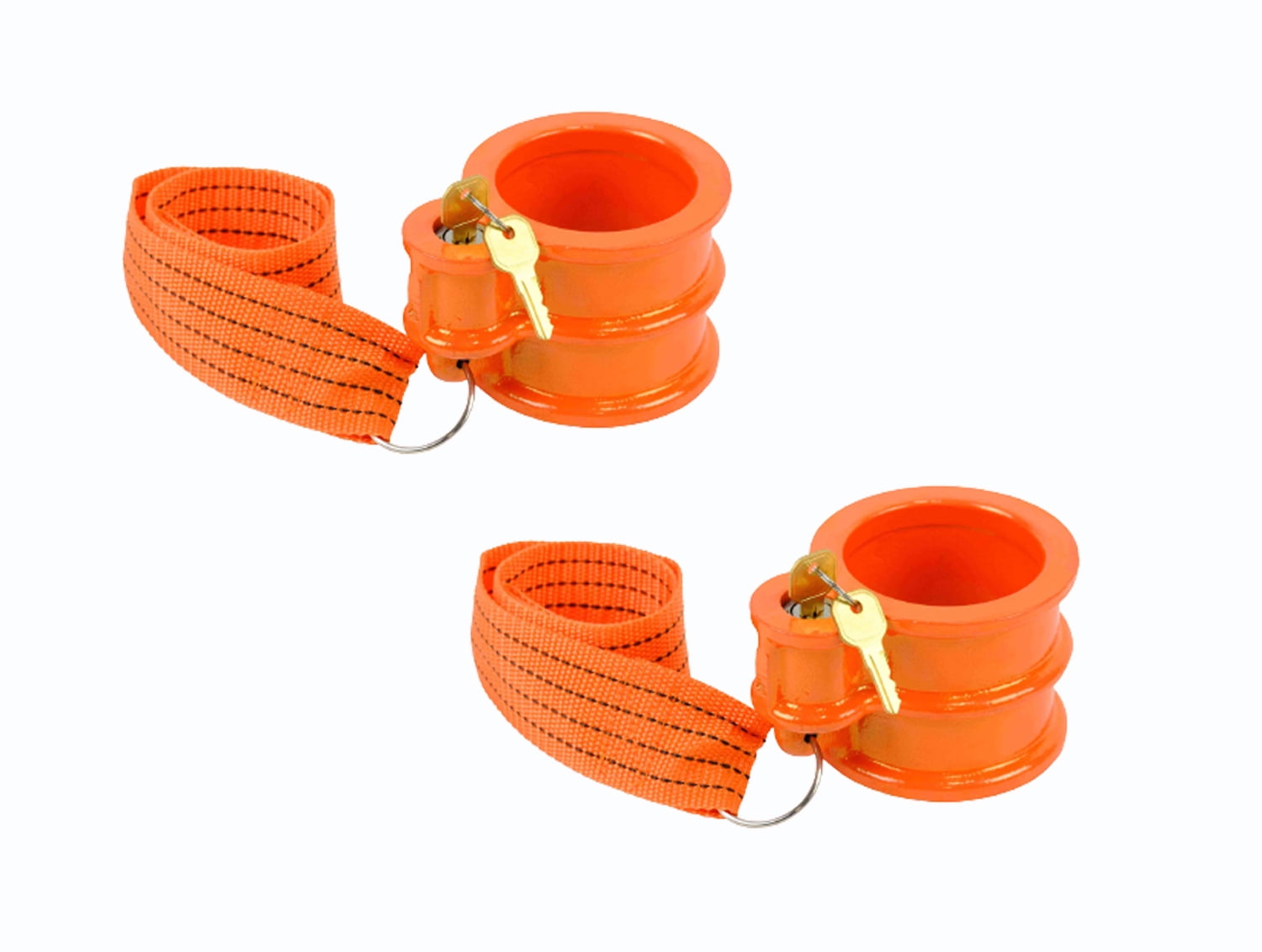 (2 Pack) King Pin Lock, Heavy Duty Orange Powder Coated with Safety ...
