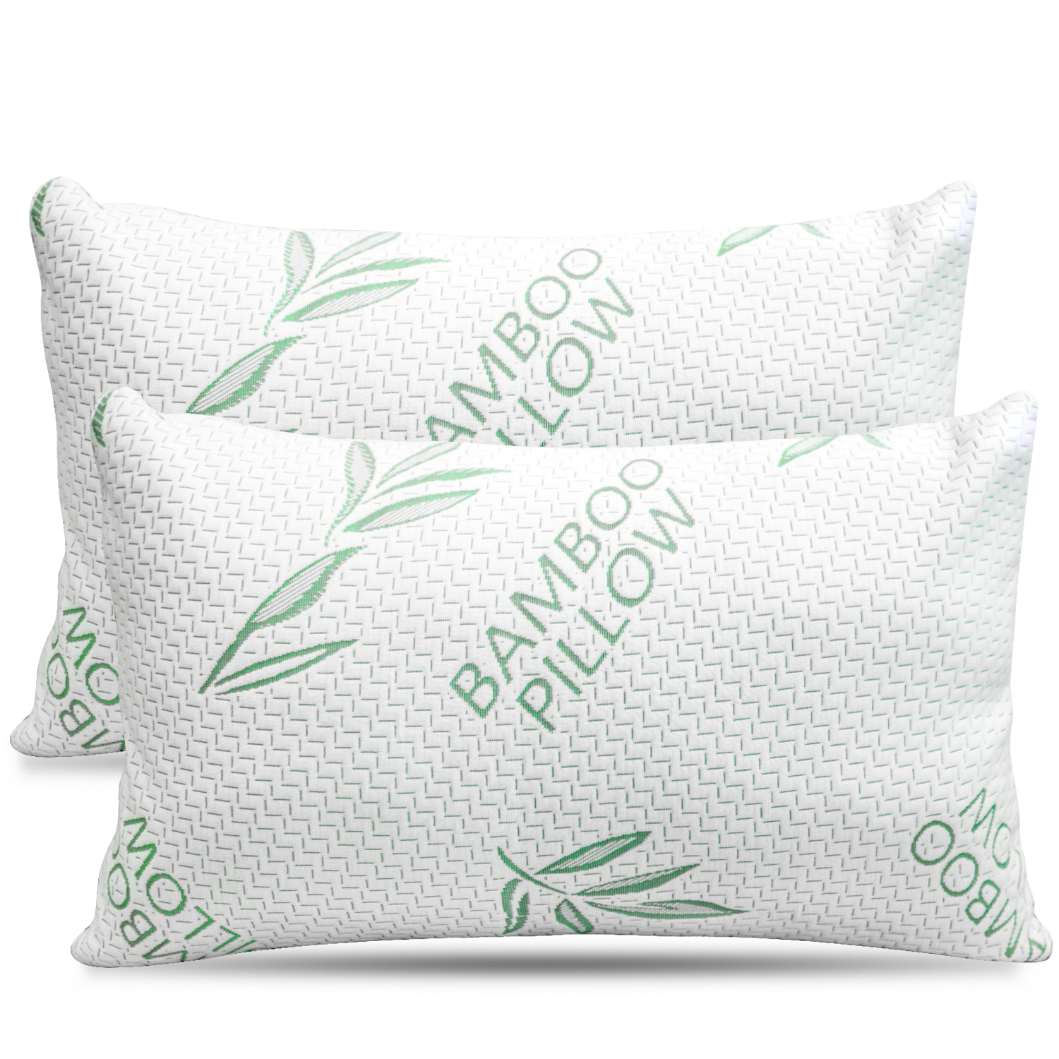 King Size Bamboo Pillow, Memory Foam Bed Pillows with Washable ...