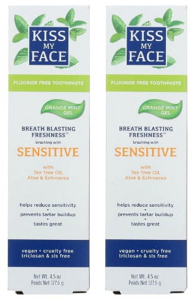 (2 Pack) Kiss My Face Sensitive Gel Whitening Toothpaste with Aloe Vera ...