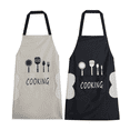 2 Pack Kitchen Apron with Hand Wipe,Water-drop Resistant Aprons for ...