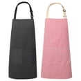 2 Pack Kitchen Aprons, Apron for Cooking with 2 Pockets, Unisex ...