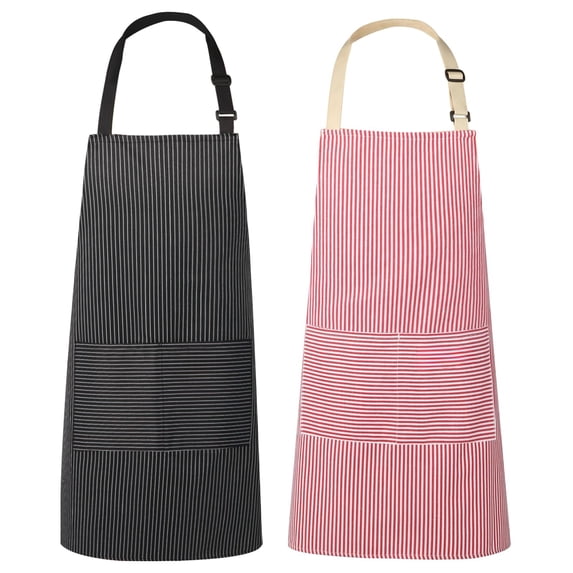 2 Pack Kitchen Aprons, Apron for Cooking with 2 Pockets, Unisex ...