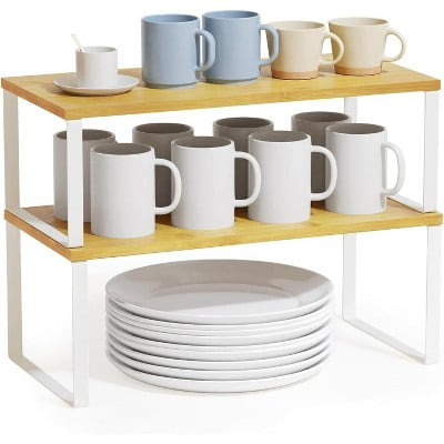 2-Pack Kitchen Cabinet Shelf Racks, Expandable Spice Rack for Pantry ...