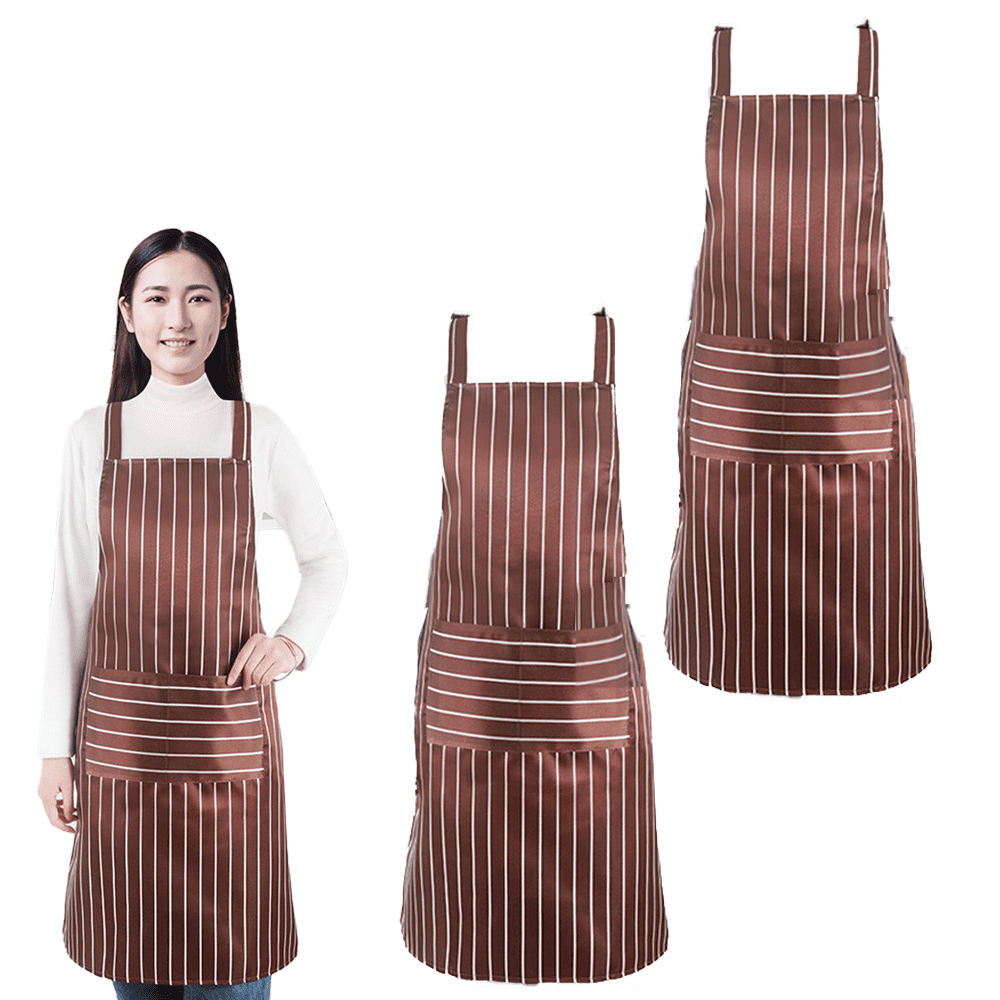 2 Pack Kitchen Cooking Aprons, Adjustable Bib Soft Chef Apron ...