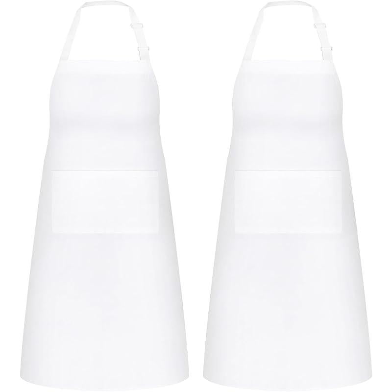2 Pack Kitchen Cooking Aprons, Adjustable Bib Soft Chef Apron with 2 ...
