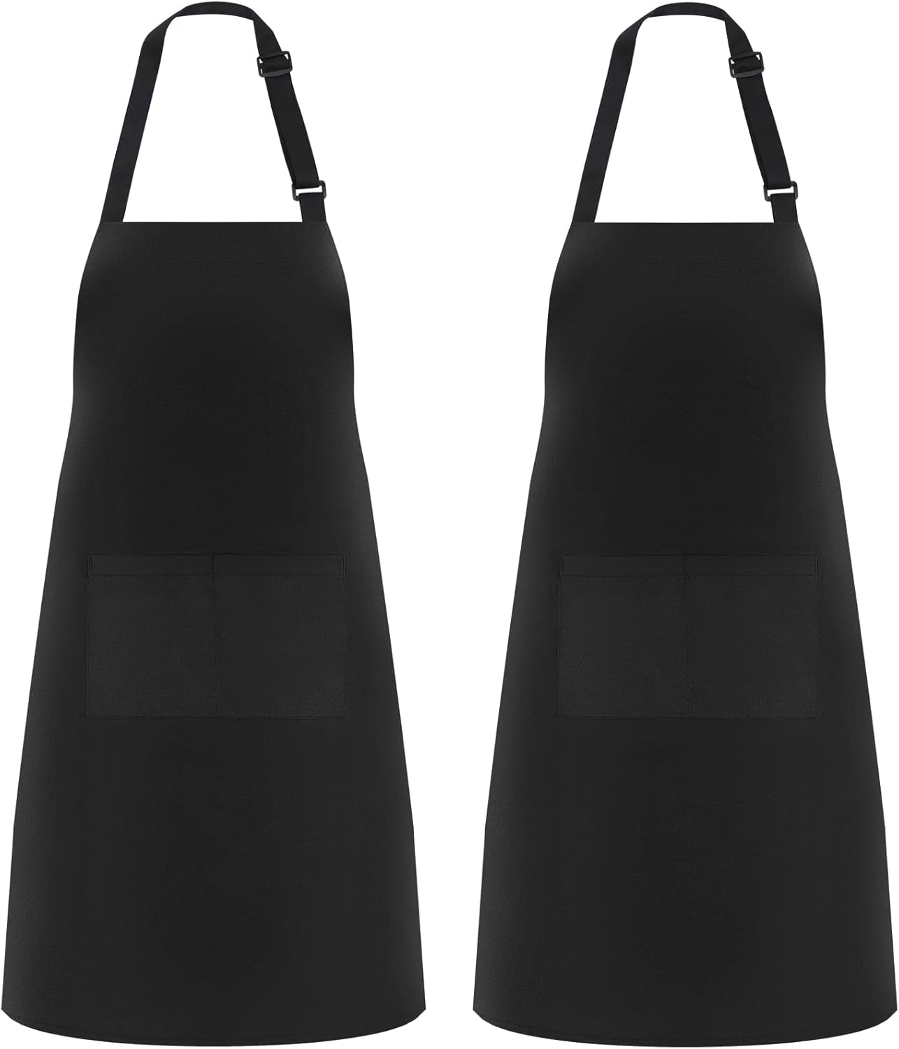 2 Pack Kitchen Cooking Aprons, Adjustable Bib Soft Chef Apron with 2 ...