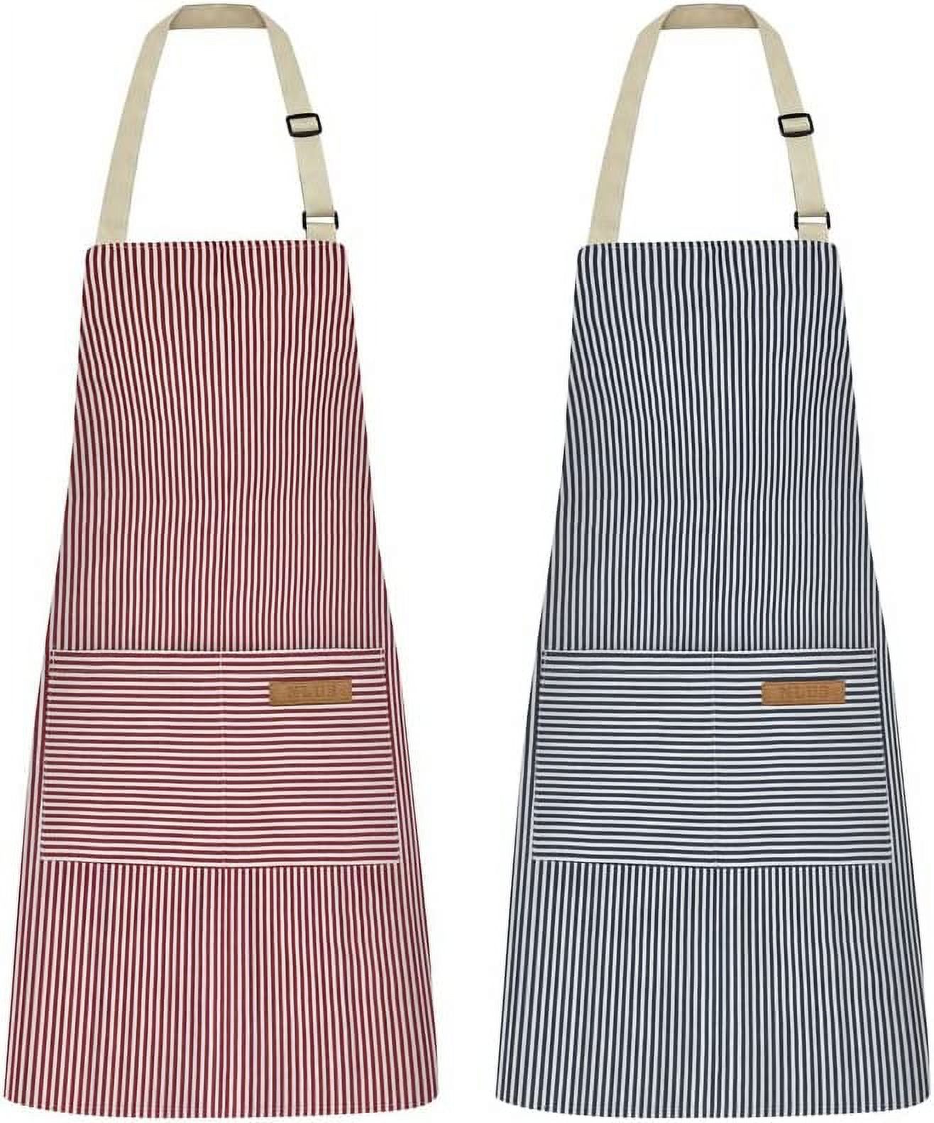 2 Pack Kitchen Cooking Aprons, Adjustable Bib Soft Chef Apron with 2 ...