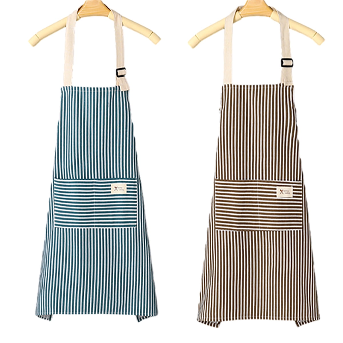2 Pack Kitchen Cooking Aprons, Adjustable Bib Soft Chef Apron with 2 ...