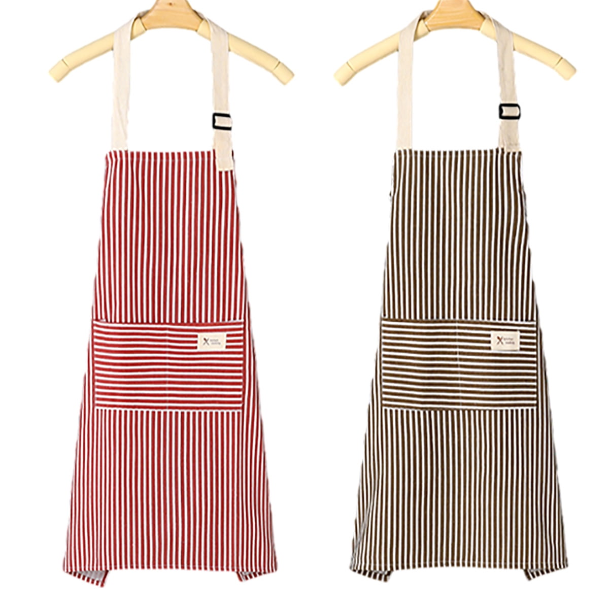2 Pack Kitchen Cooking Aprons, Adjustable Bib Soft Chef Apron with 2 ...