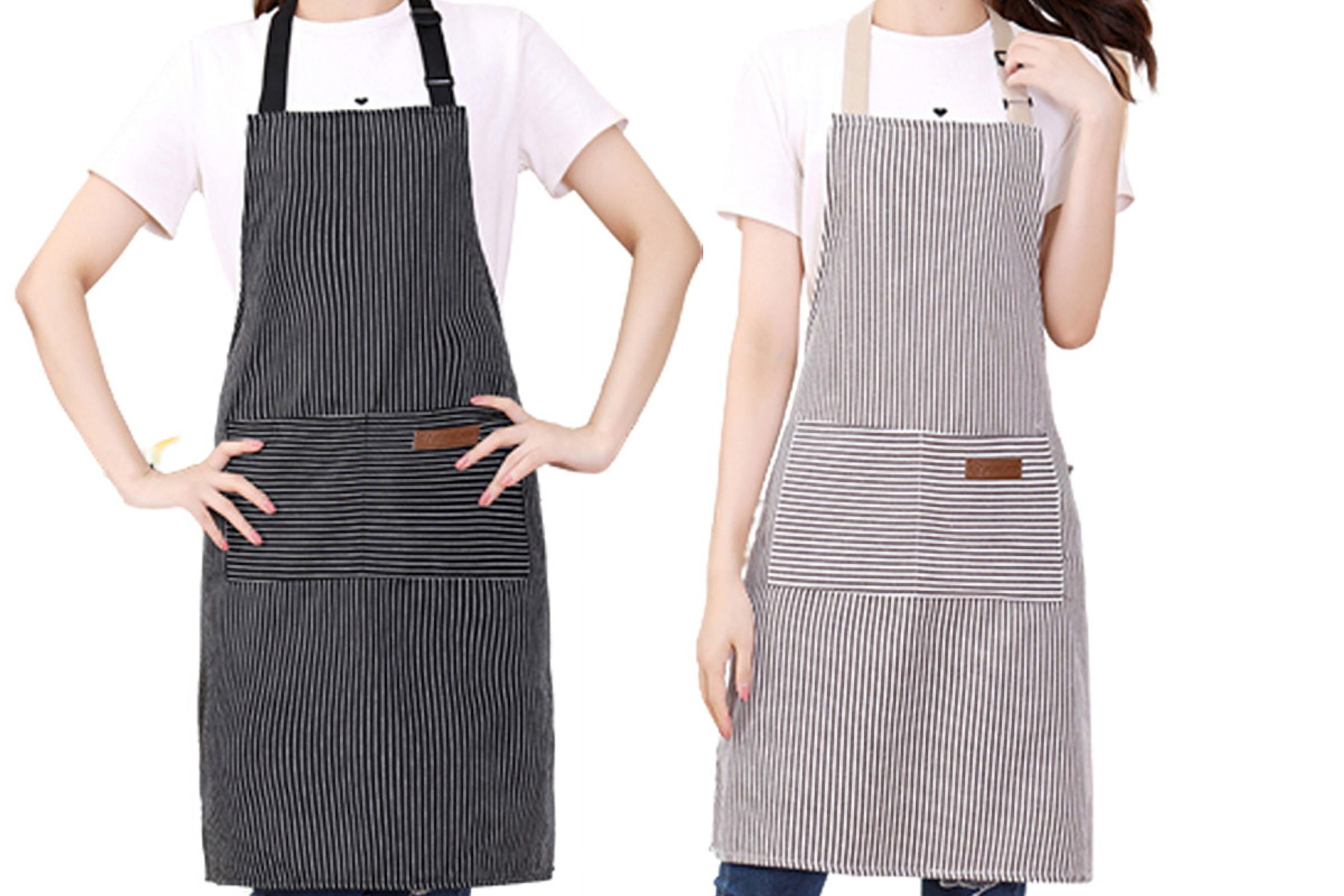 2 Pack Kitchen Cooking Aprons, Adjustable Bib Soft Chef Apron with 2 ...