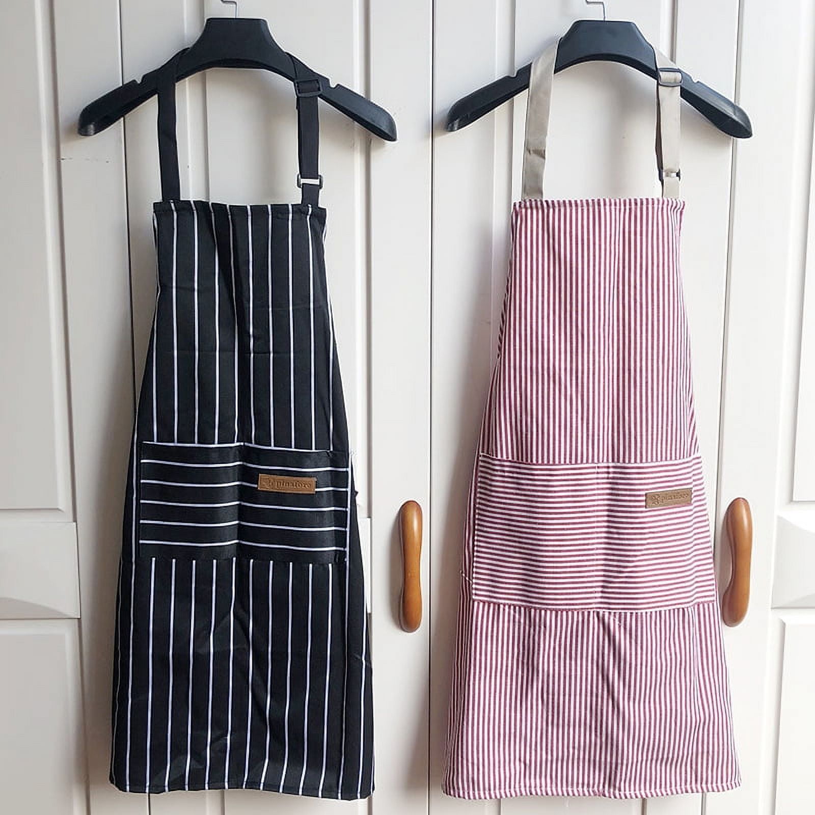 2 Pack Kitchen Cooking Aprons, Adjustable Bib Soft Chef Apron with 2 ...