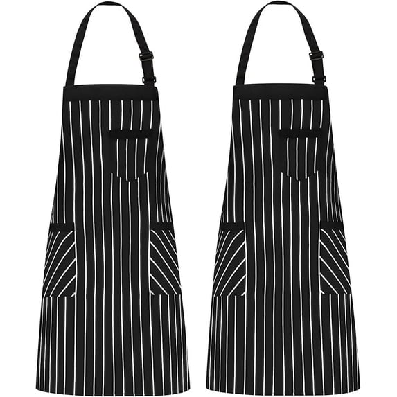 2 Pack Kitchen Cooking Aprons, Adjustable Bib Soft Chef Apron with 2 ...