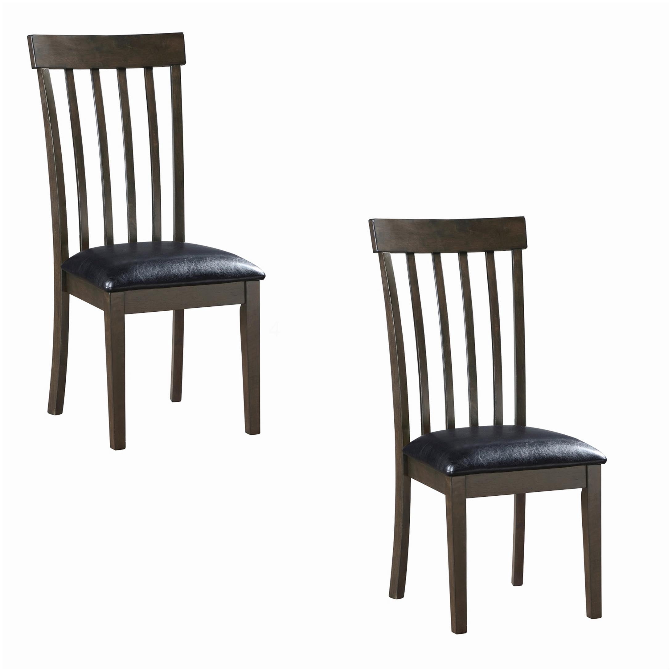 2 Pack Kitchen Dining Chairs with Padded Seat, Rustic Brown Wood and ...