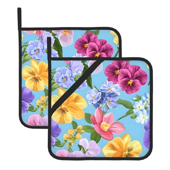 2 Pack Kitchen Pot Holders Heat Resistant Oven Hot Pads With Hand ...