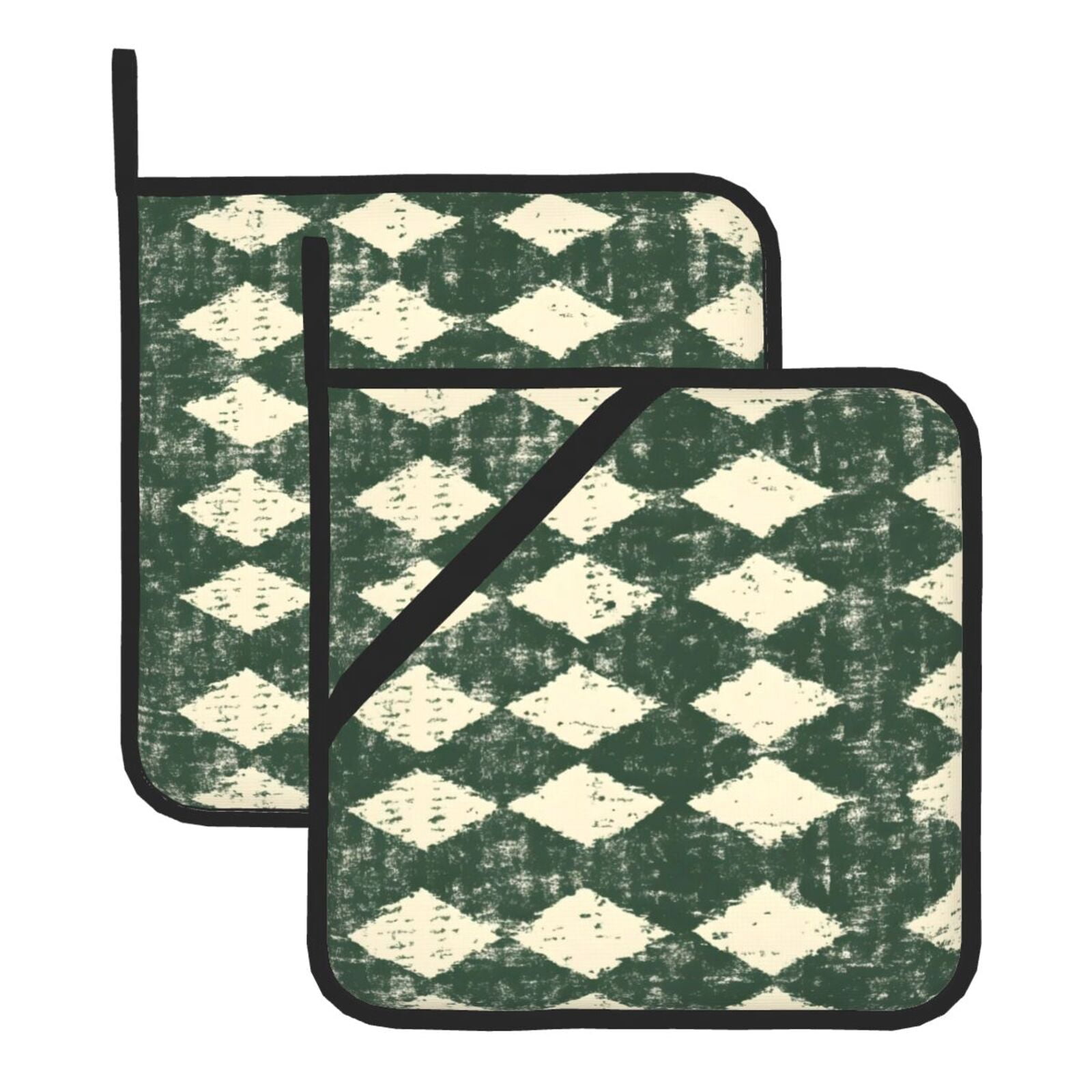 2 Pack Kitchen Pot Holders Heat Resistant Oven Hot Pads With Hand ...