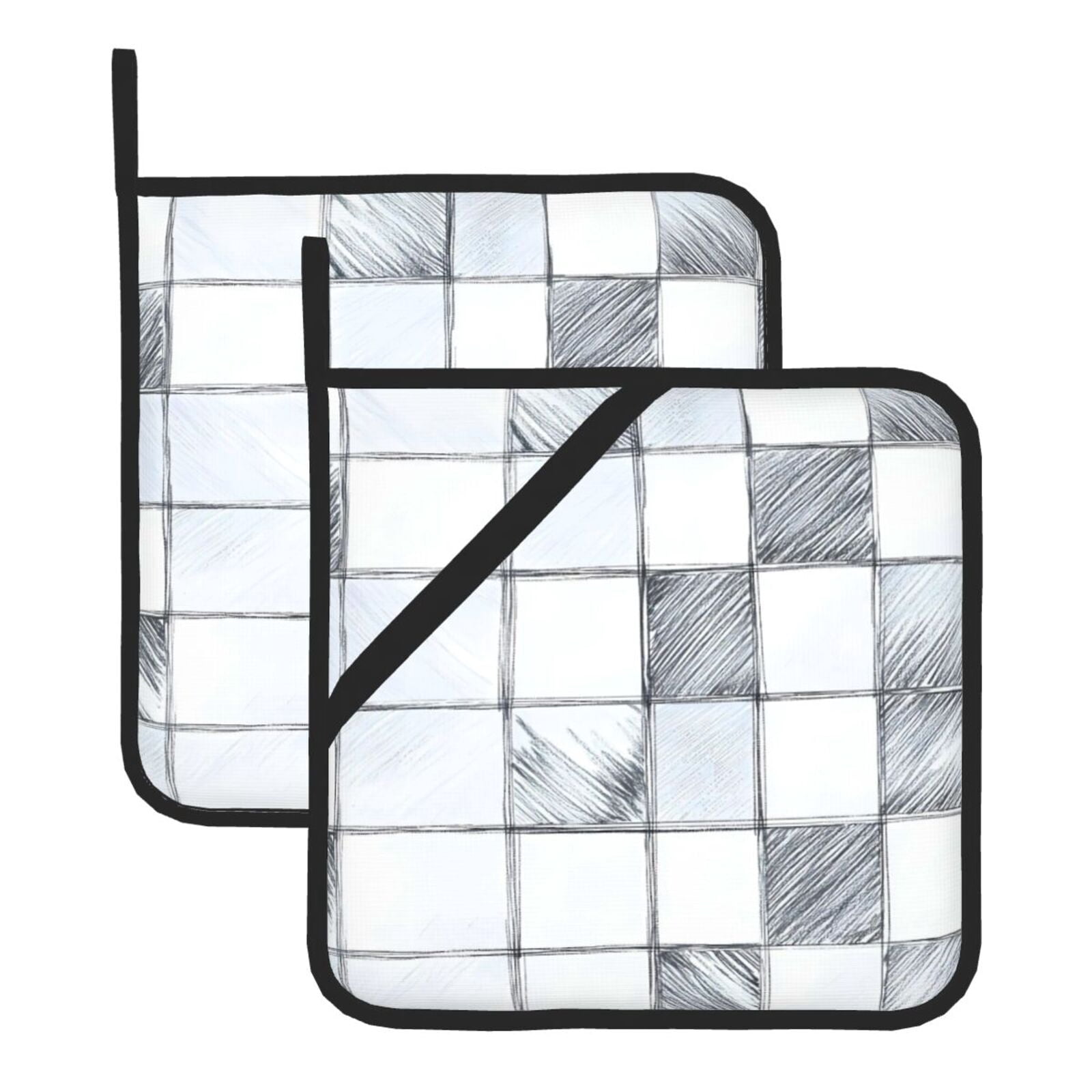 2 Pack Kitchen Pot Holders Heat Resistant Oven Hot Pads With Hand ...