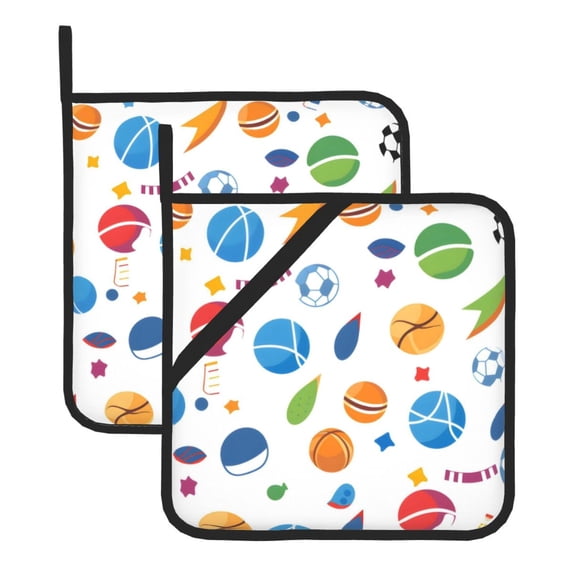 2 Pack Kitchen Pot Holders Heat Resistant Oven Hot Pads With Hand ...