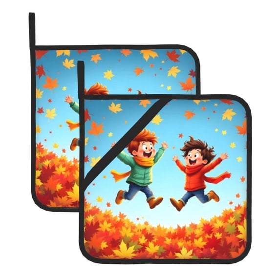 2 Pack Kitchen Pot Holders Heat Resistant Oven Hot Pads With Hand ...