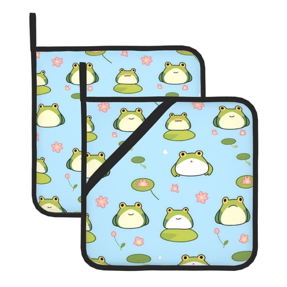 2 Pack Kitchen Pot Holders Heat Resistant Oven Hot Pads With Hand ...