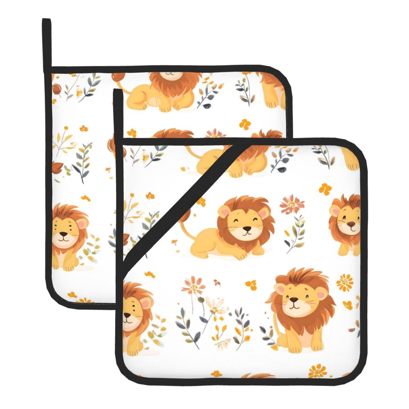 2 Pack Kitchen Pot Holders Heat Resistant Oven Hot Pads With Hand ...