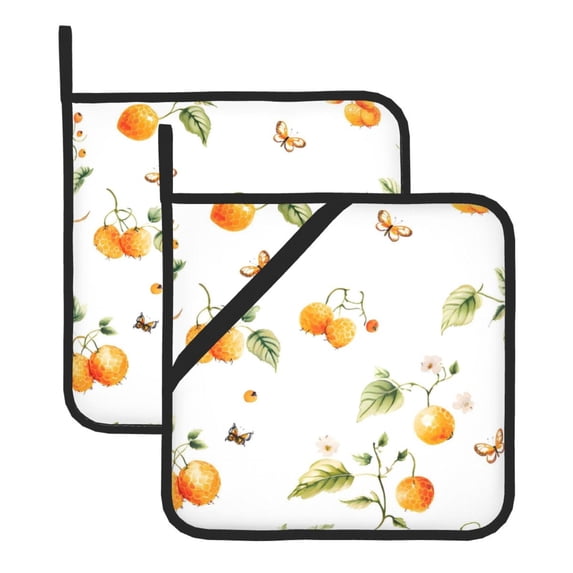 2 Pack Kitchen Pot Holders Heat Resistant Oven Hot Pads With Hand ...