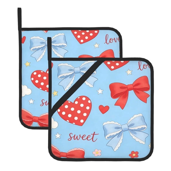 2 Pack Kitchen Pot Holders Heat Resistant Oven Hot Pads With Hand ...