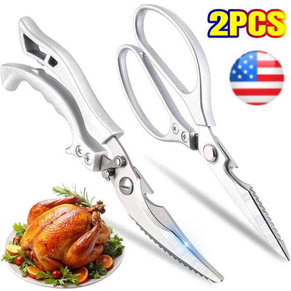 2 Pack Kitchen Scissors Set Poultry Shears - Heavy Duty Kitchen Shears ...