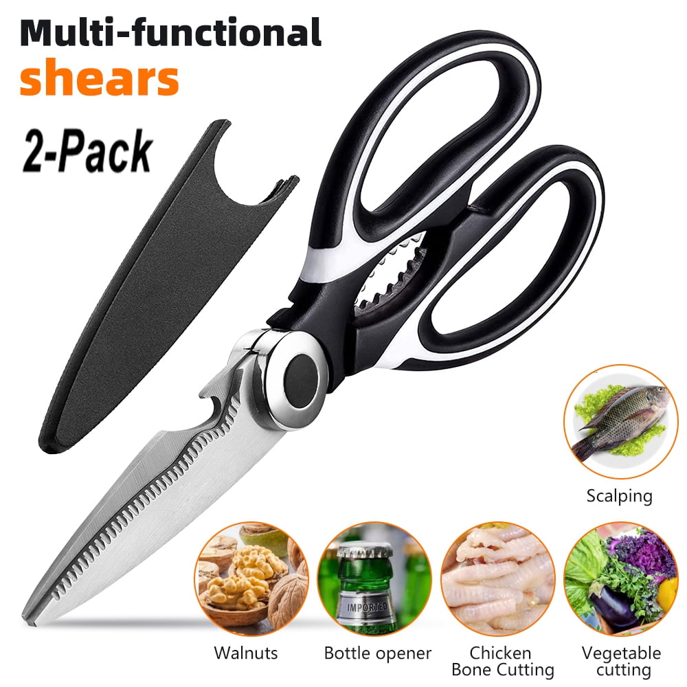 2 Pack Kitchen Scissors - Welan Multipurpose Utility Heavy Duty ...