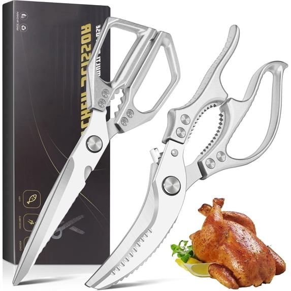 2 Pack Kitchen Shears, Heavy Duty Poultry Shears with Non-Slip Handle ...