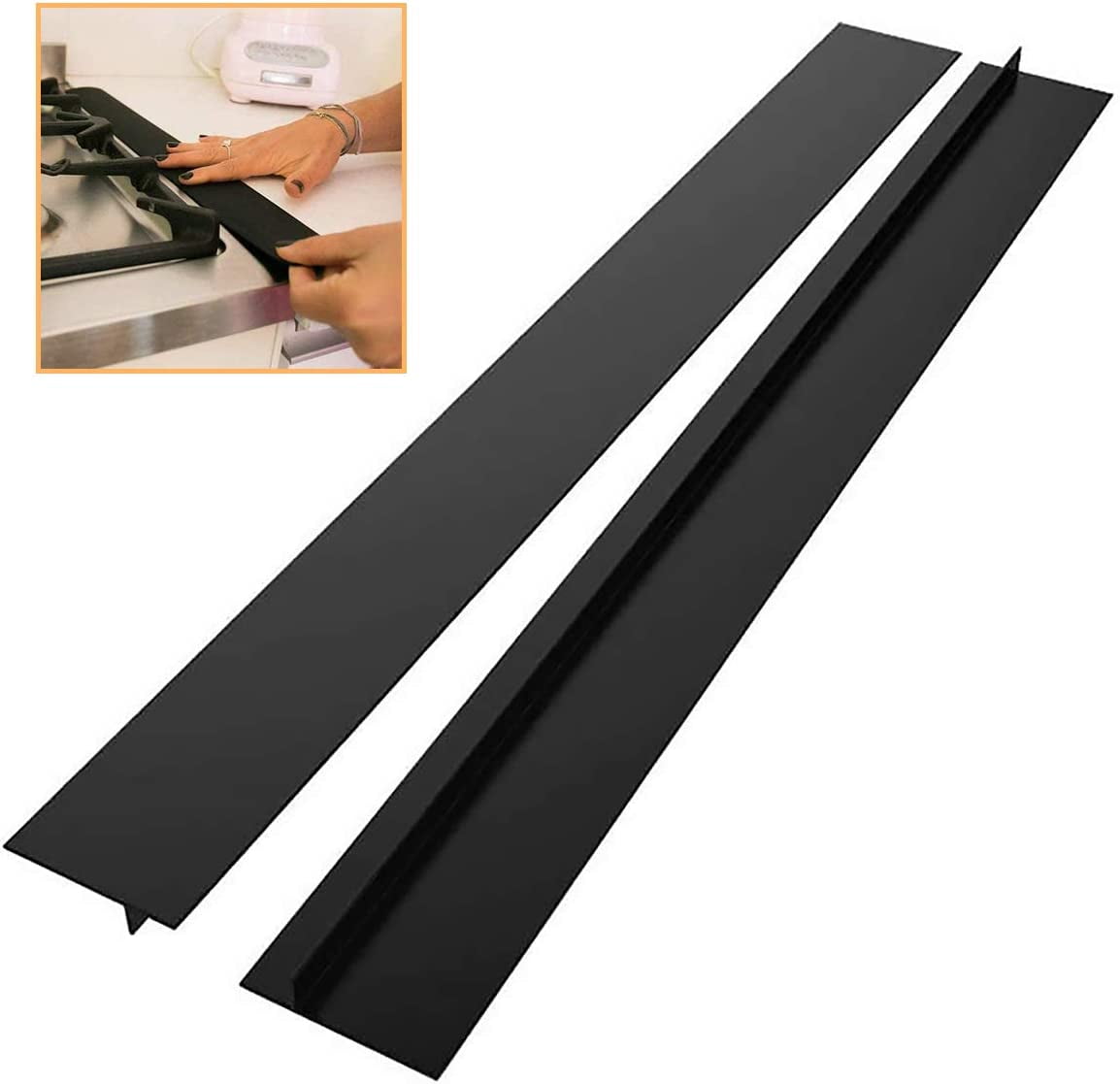 2 Pack Kitchen Silicone Stove Gap Cover, TRIANU 21inch Kitchen Silicone ...