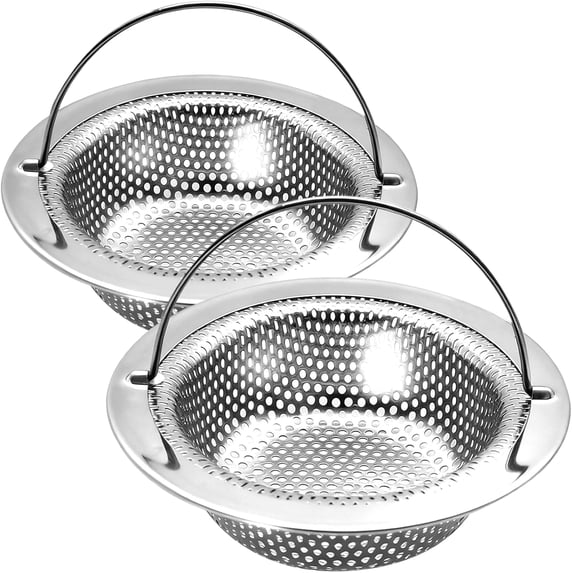 2 Pack Kitchen Sink Drain Strainer with Handle, Universal Stainless ...