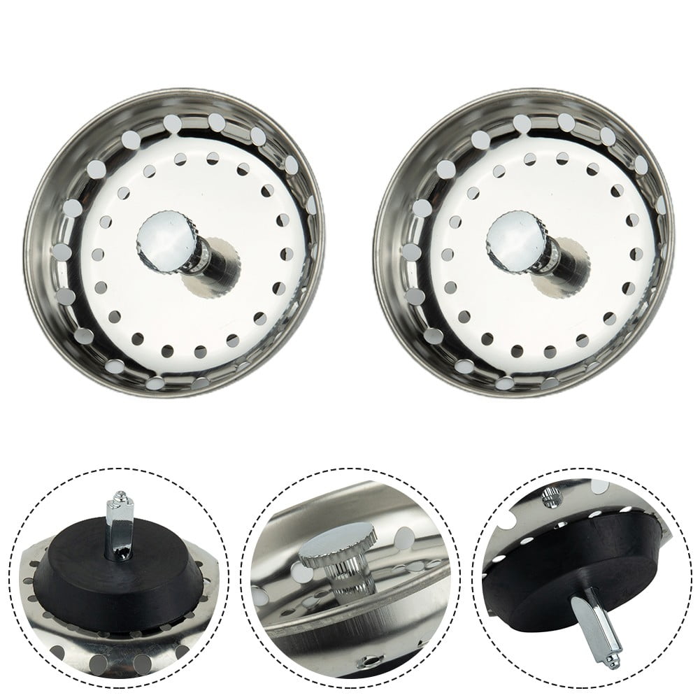 2 Pack - Kitchen Sink Strainer and Stopper combo for US Standard 3-1/2 ...