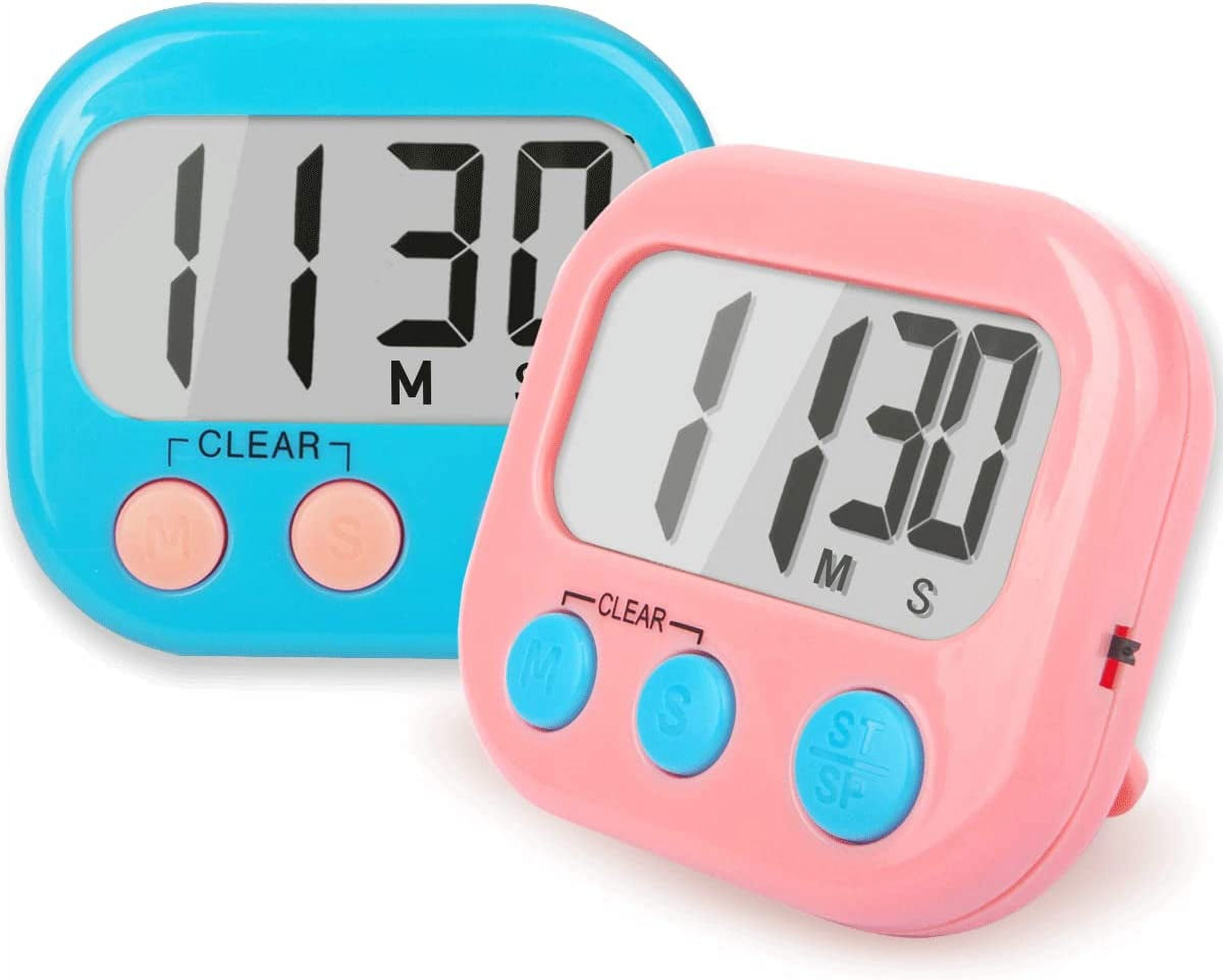 2 Pack Kitchen Timer Magnetic LCD Digital Countdown Stopwatch With ...
