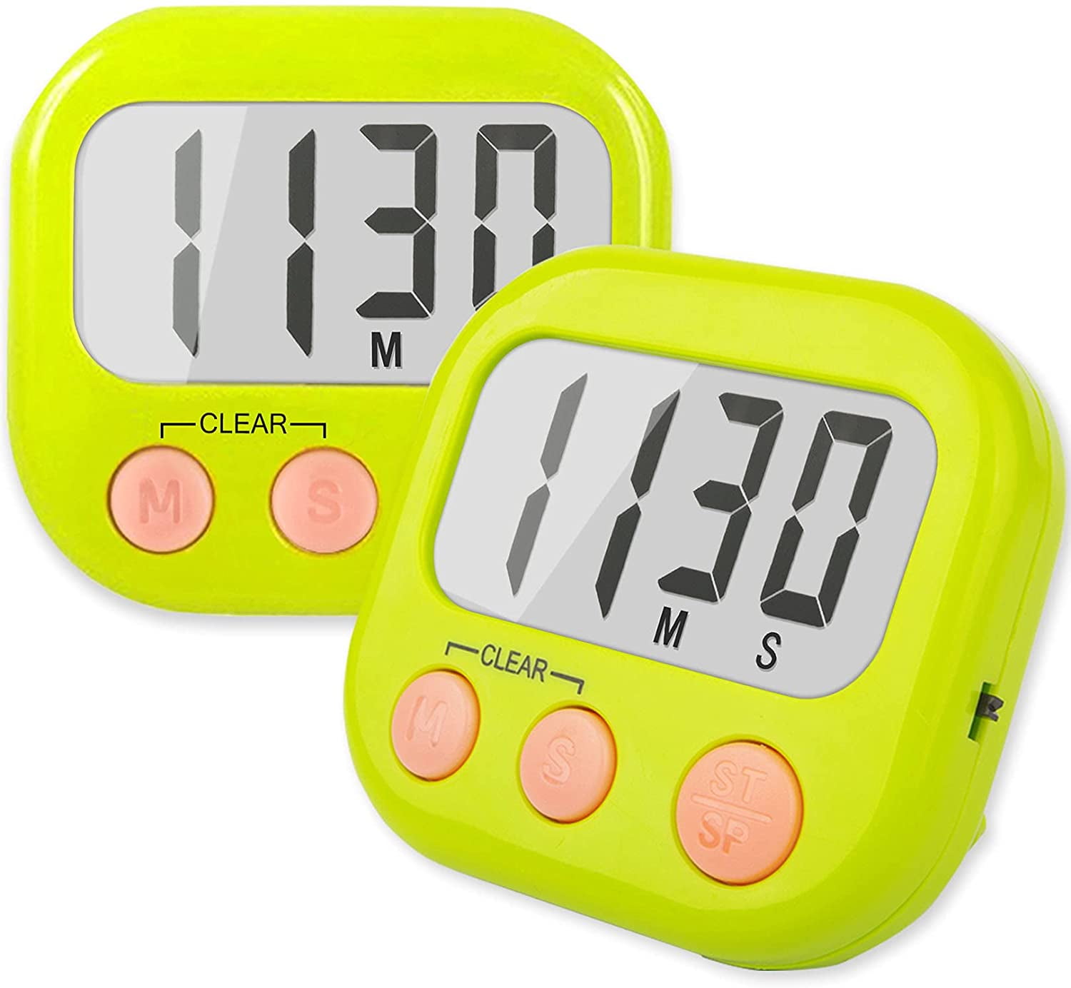 2 Pack Kitchen Timers, Loud Ring Digital Timers for Cooking, Magnetic ...