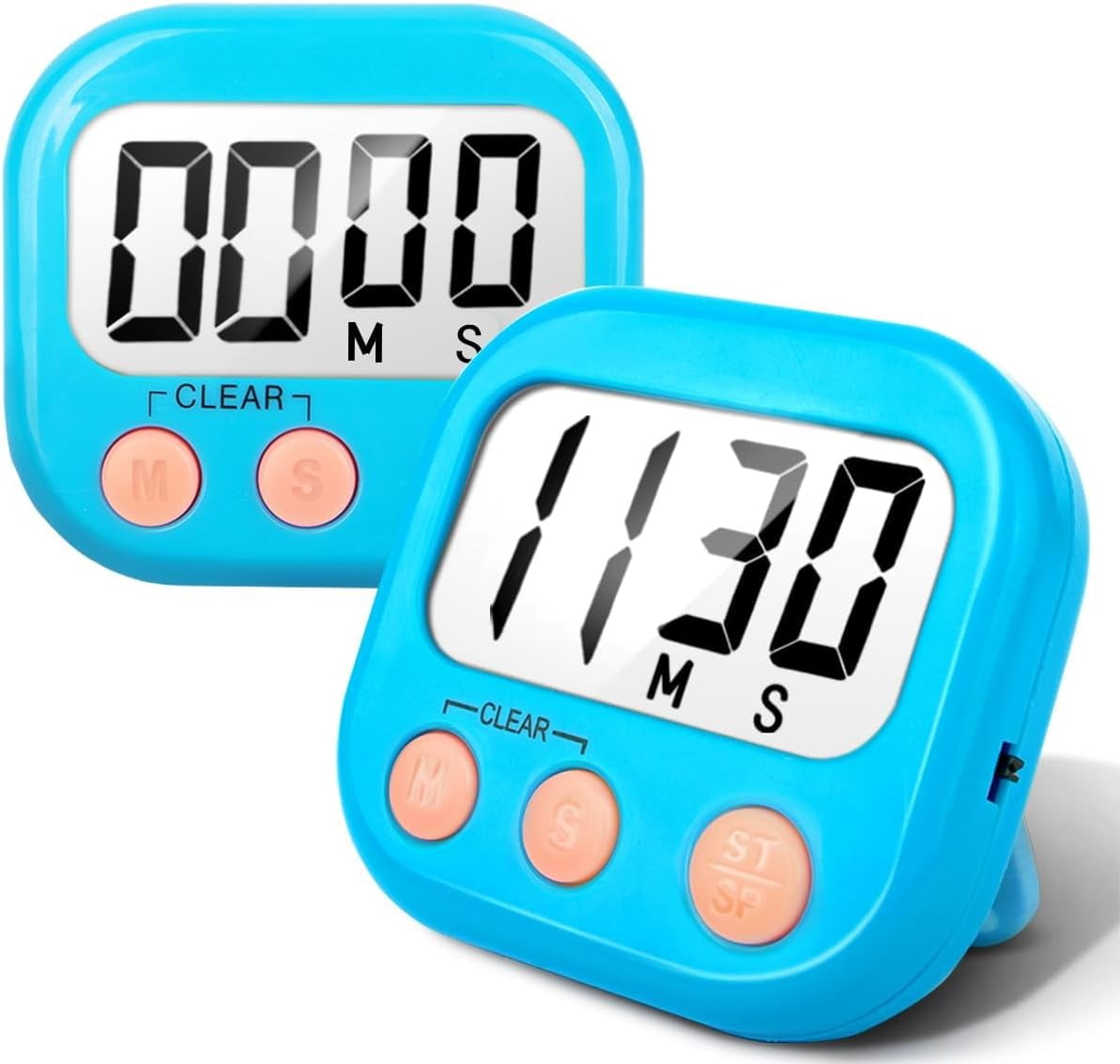 2 Pack Kitchen Timers Loud Ring Digital Timers for Cooking Magnetic ...