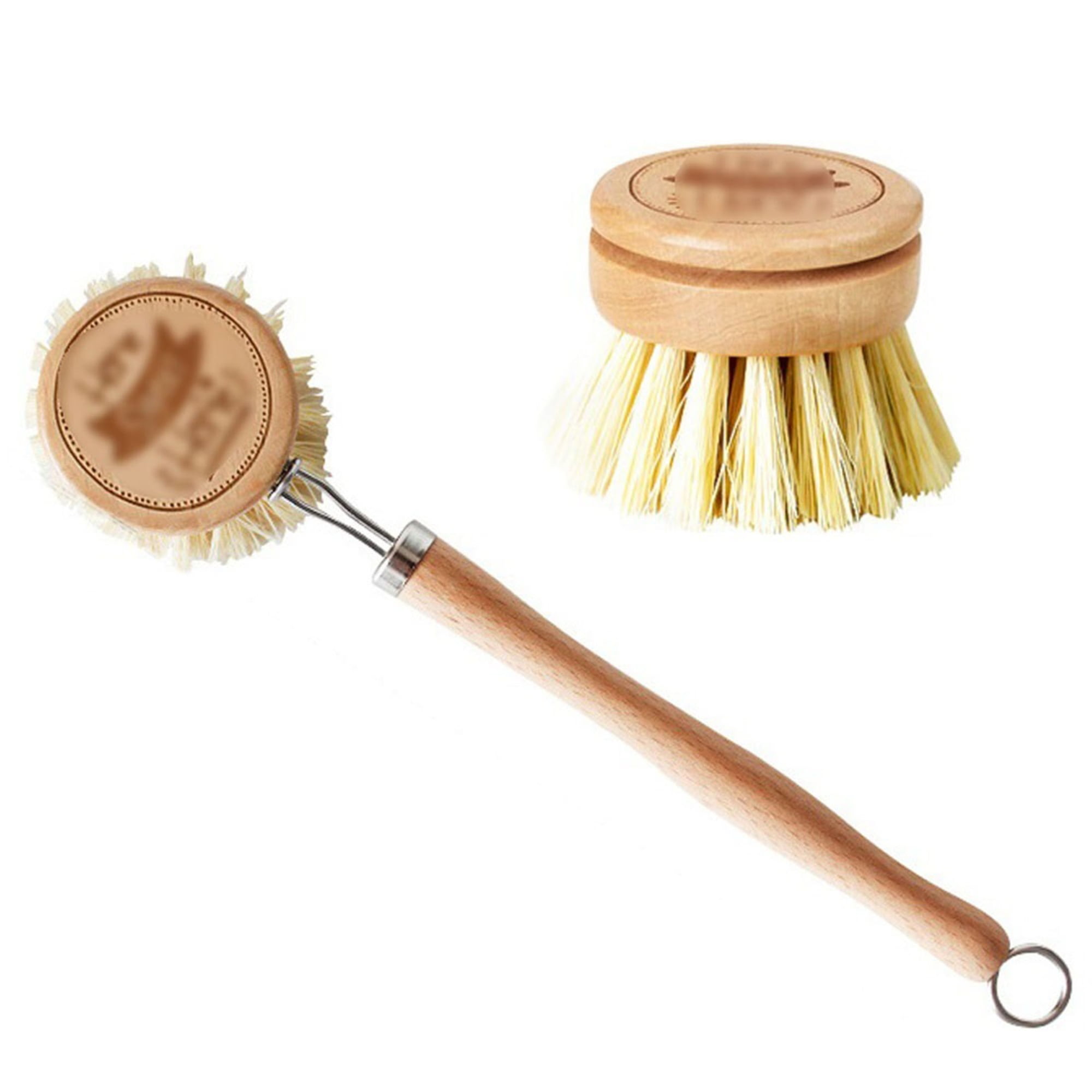 2 Pack Kitchen Wood Dish Brush for Pans, Pots, Kitchen Sink Cleaning ...