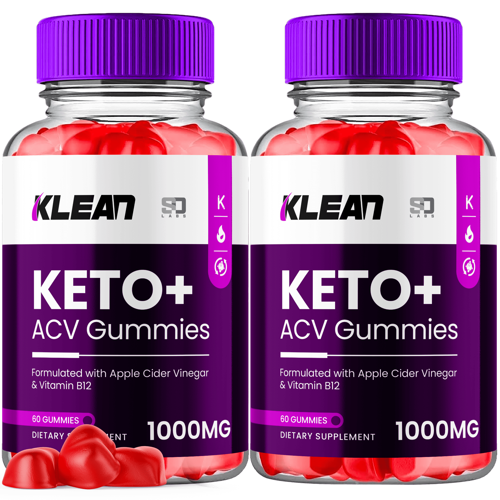 (2 Pack) Klean Keto ACV Gummies - Apple Cider Vinegar Supplement for ...