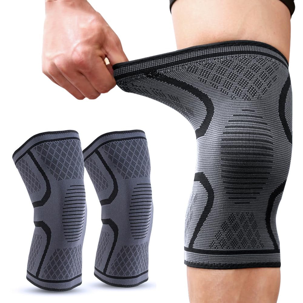2 Pack Knee Brace for Women Man, Knee Compression Sleeve for Knee Pain ...