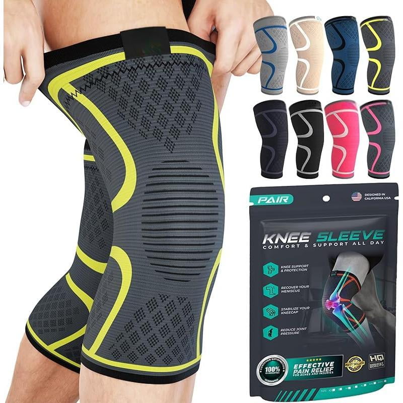2 Pack Knee Brace for Women & Men - Workout Knees Compression Sleeve ...