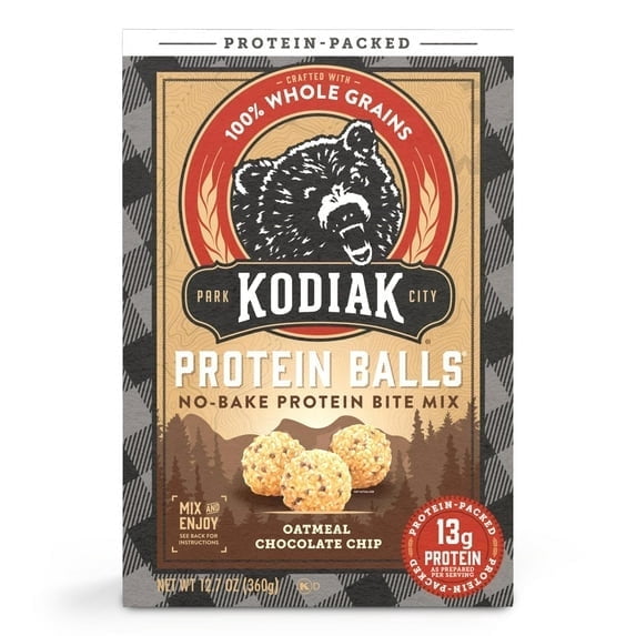 2 Pack Kodiak Protein-Packed Oatmeal Chocolate Chip No-Bake Protein ...