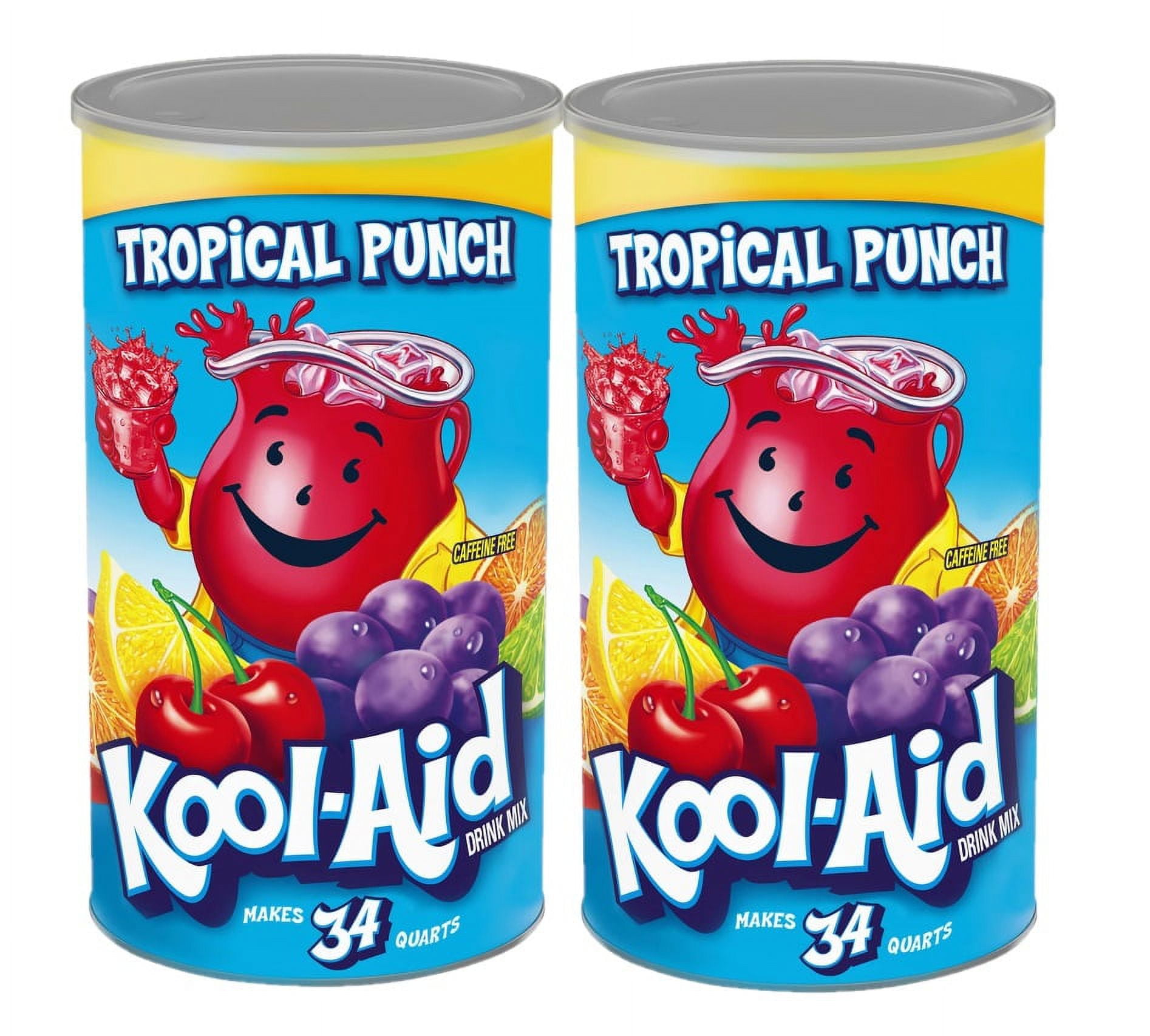 Kool-Aid Sweetened Tropical Punch Drink Mix, Makes 34 Quarts, 82.5 oz ...