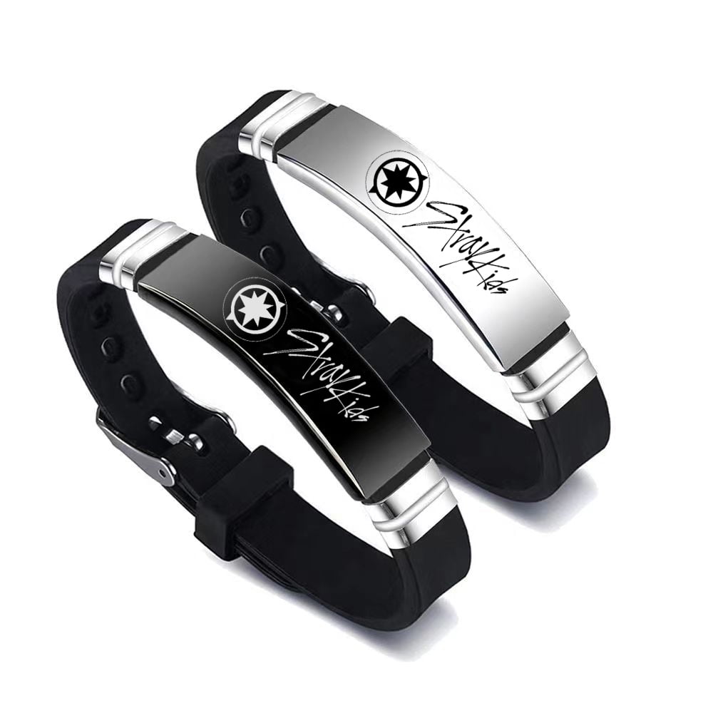 Kpop Stray Kids 2 Pack Merchandise Bracelets, Adjustable Silicone Charm ...