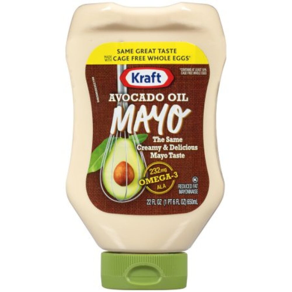 Kraft Mayo with Avocado Oil Reduced Fat Mayonnaise, 22 fl oz Bottle ...
