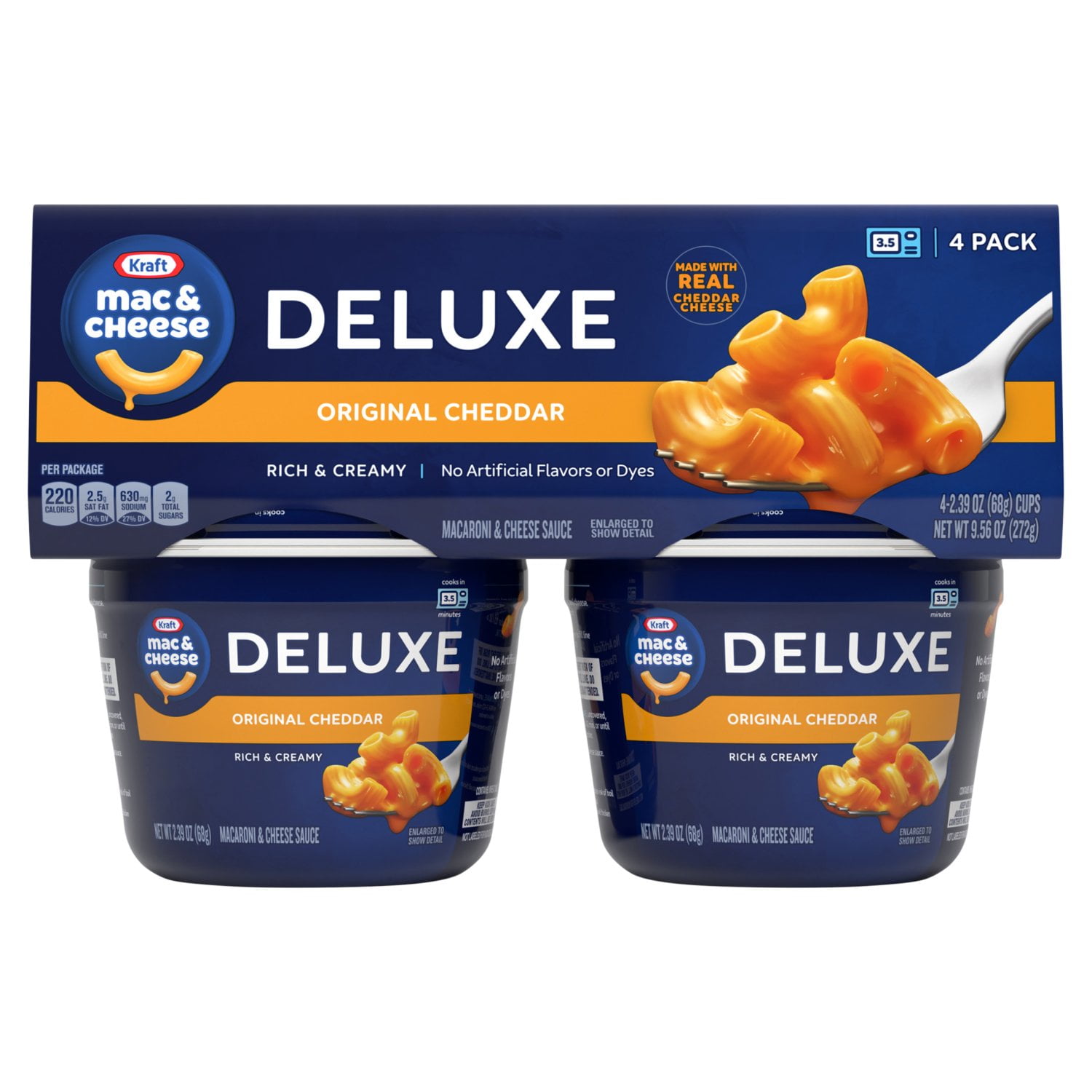 2 Pack - Kraft Macaroni & Cheese Dinner Deluxe Original Cup - 4-2.39 Oz ...