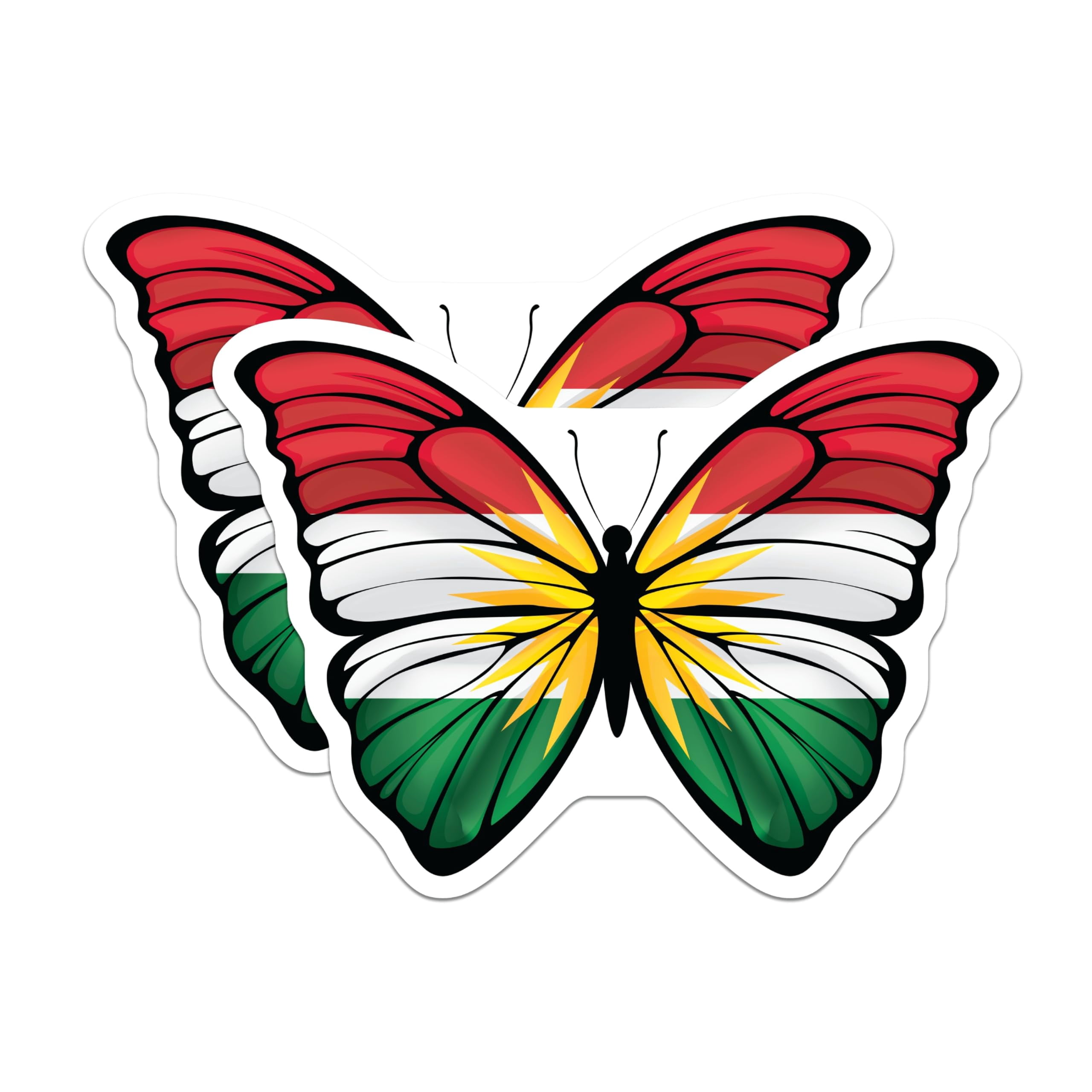 (2 Pack) Kurdish Flag Butterfly Magnets - Kurdistan Theme - Kurdish ...
