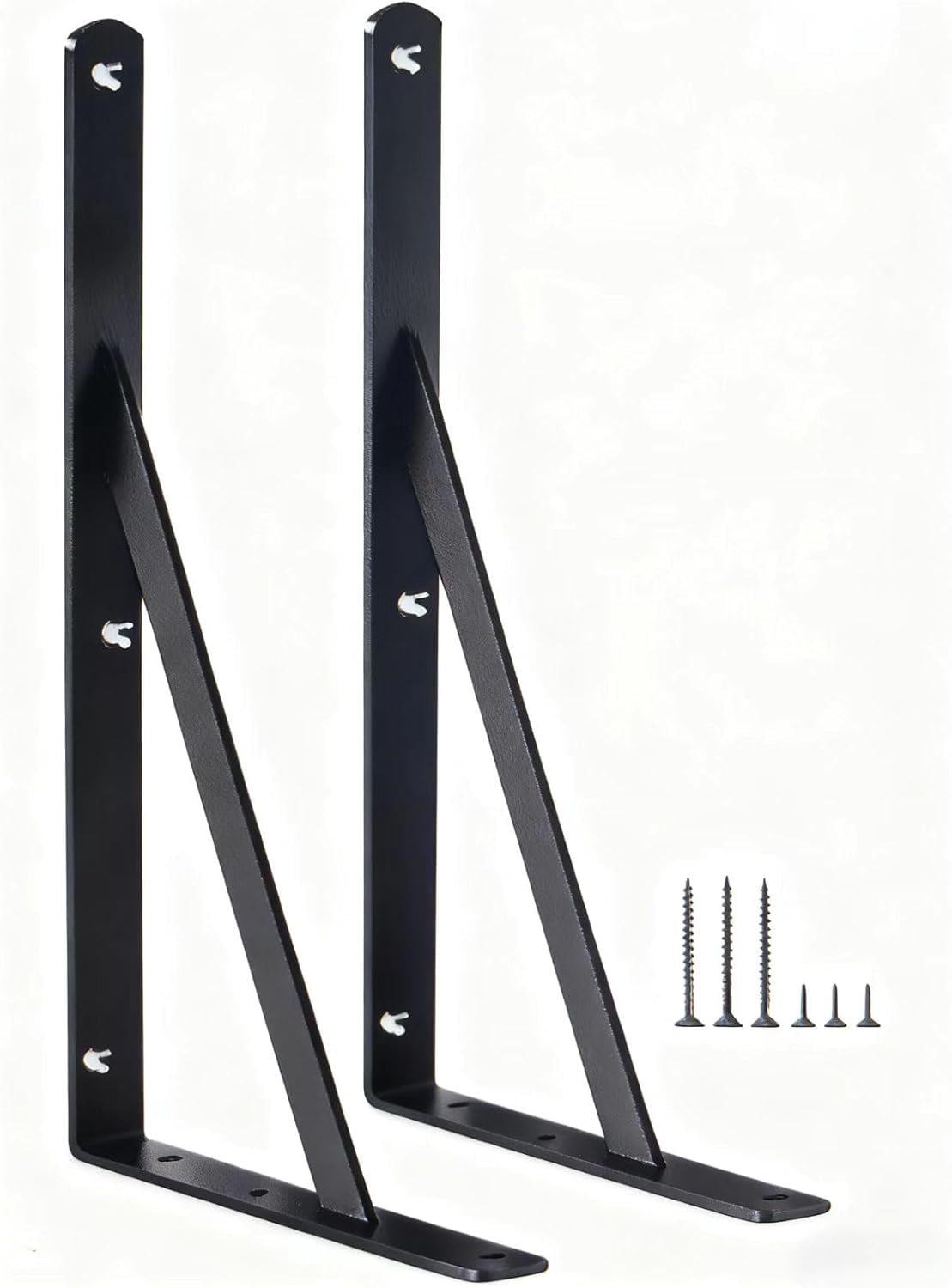 2 Pack L18 x H 12" Black Heavy Duty Shelf Brackets with Screws Metal ...