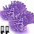 2 Pack LAMPHOME 99ft 300 LED Purple String Lights, 16 Modes ...