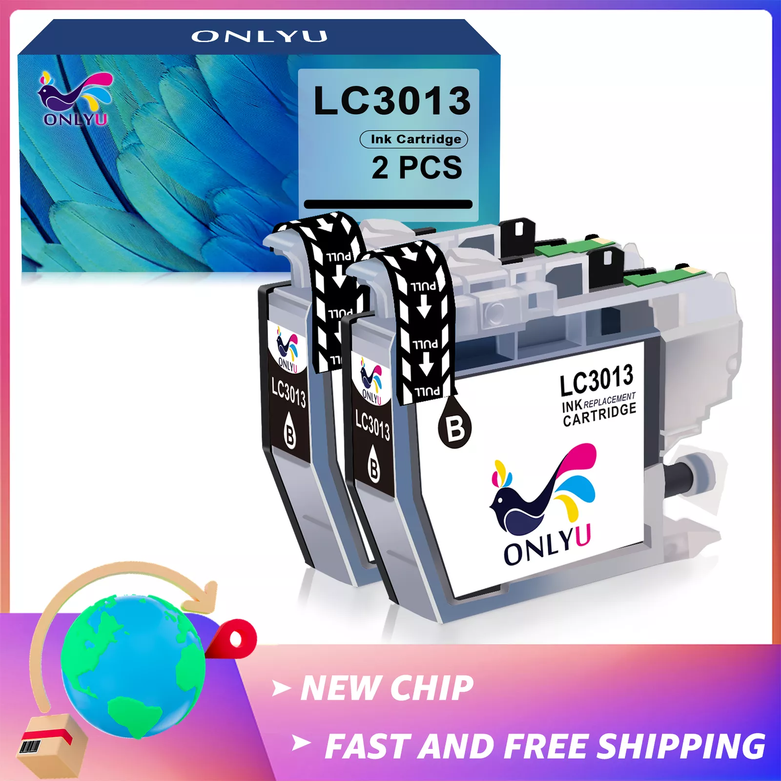 2 Pack LC3013 Black Ink Cartridge for 3011 MFC-J491DW J497DW MFC-J690DW - Walmart.com