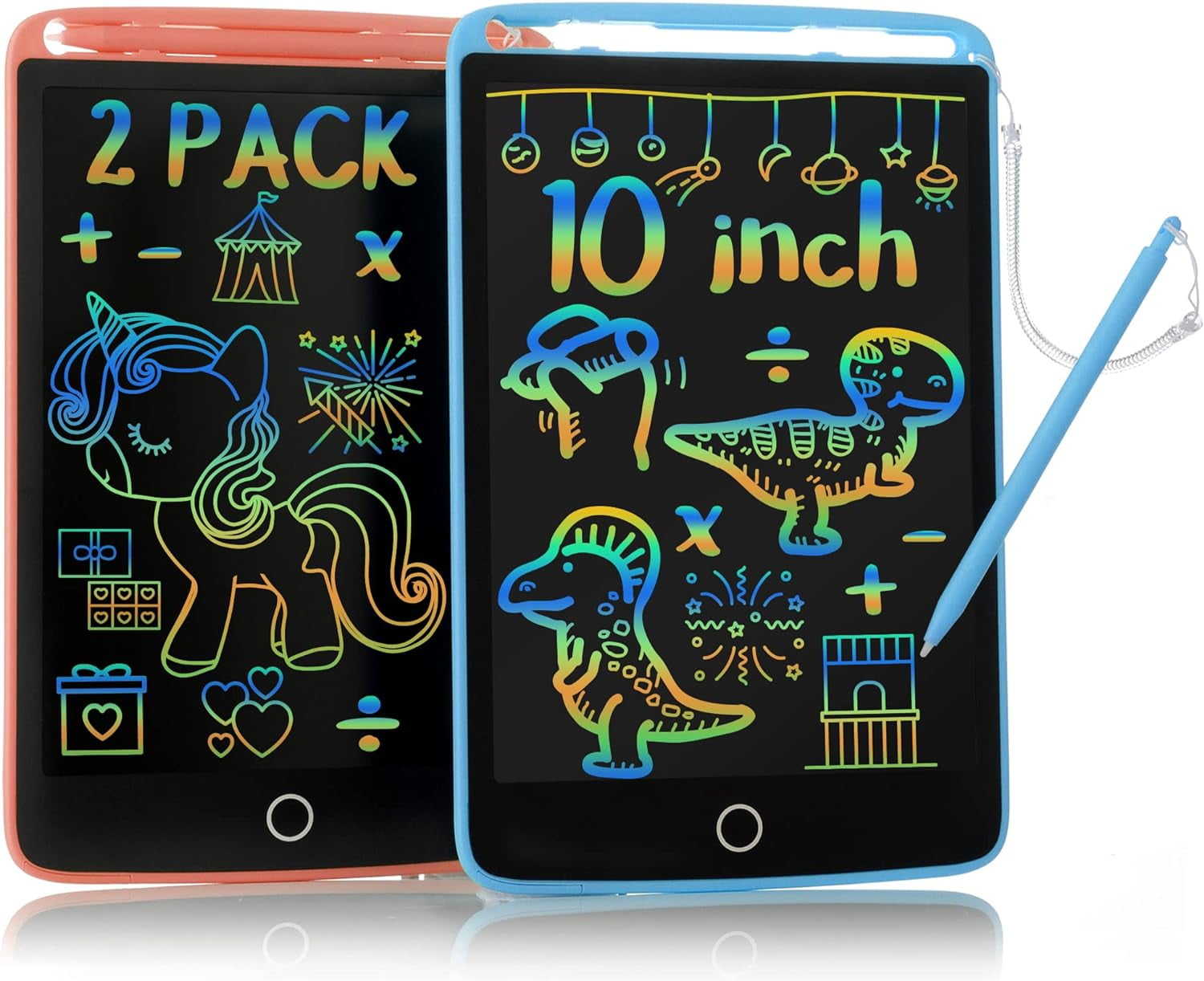 2 Pack LCD Writing Tablet - 10 Inch Doodle Sbler Board Colorful Screen ...