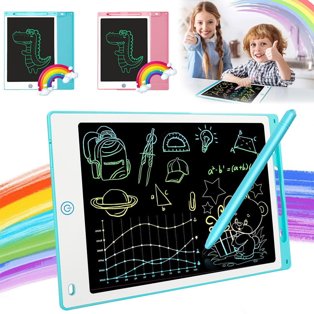 2-Pack 12-Inch LCD Writing Tablet, Colorful Drawing Pad for Kids and ...